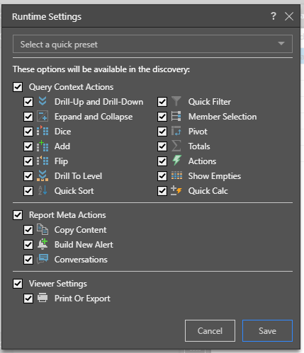 Discover Runtime Settings