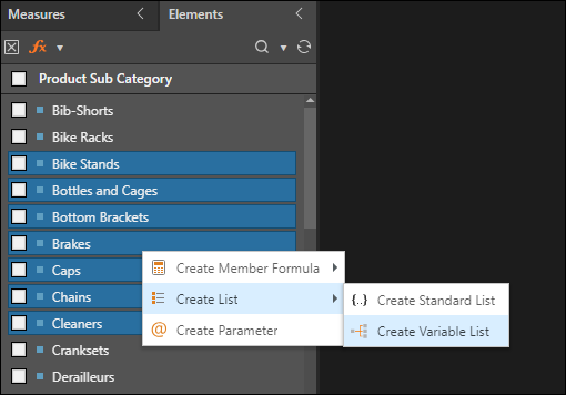 Quick Variable Lists