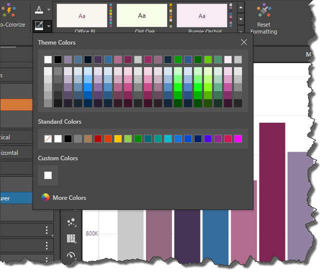 Report Background Color