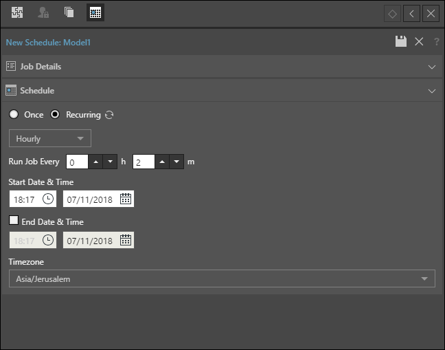 Schedule a Data Model