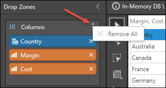 Column and Row Drop Zone