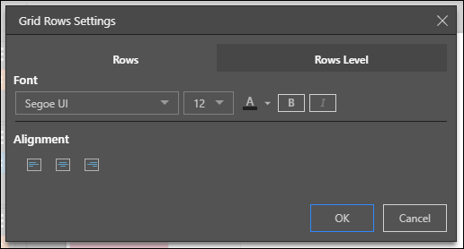 Grid Rows and Columns Settings