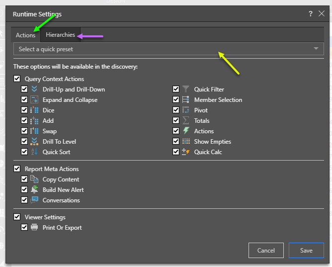 Discover Runtime Settings