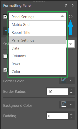 Formatting Panel