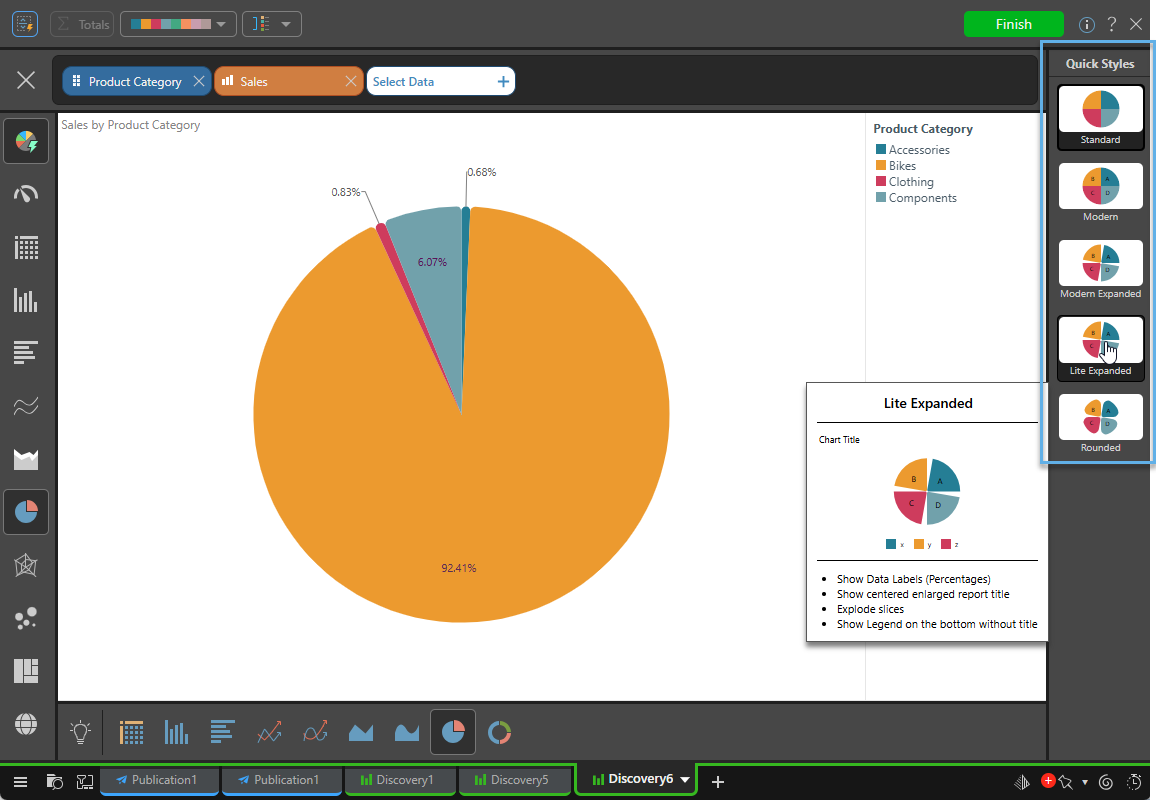 Quick Styles for Segment Charts