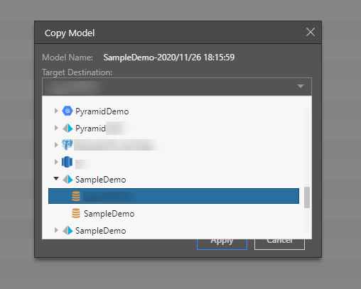 Copy or Move a Data Model